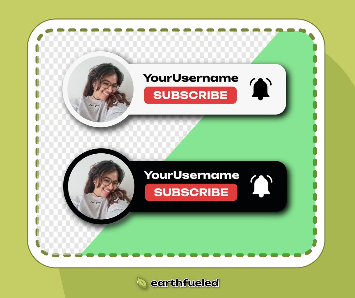 Custom Animated Youtube Subscribe Button Video Overlay in Dark or Light ...