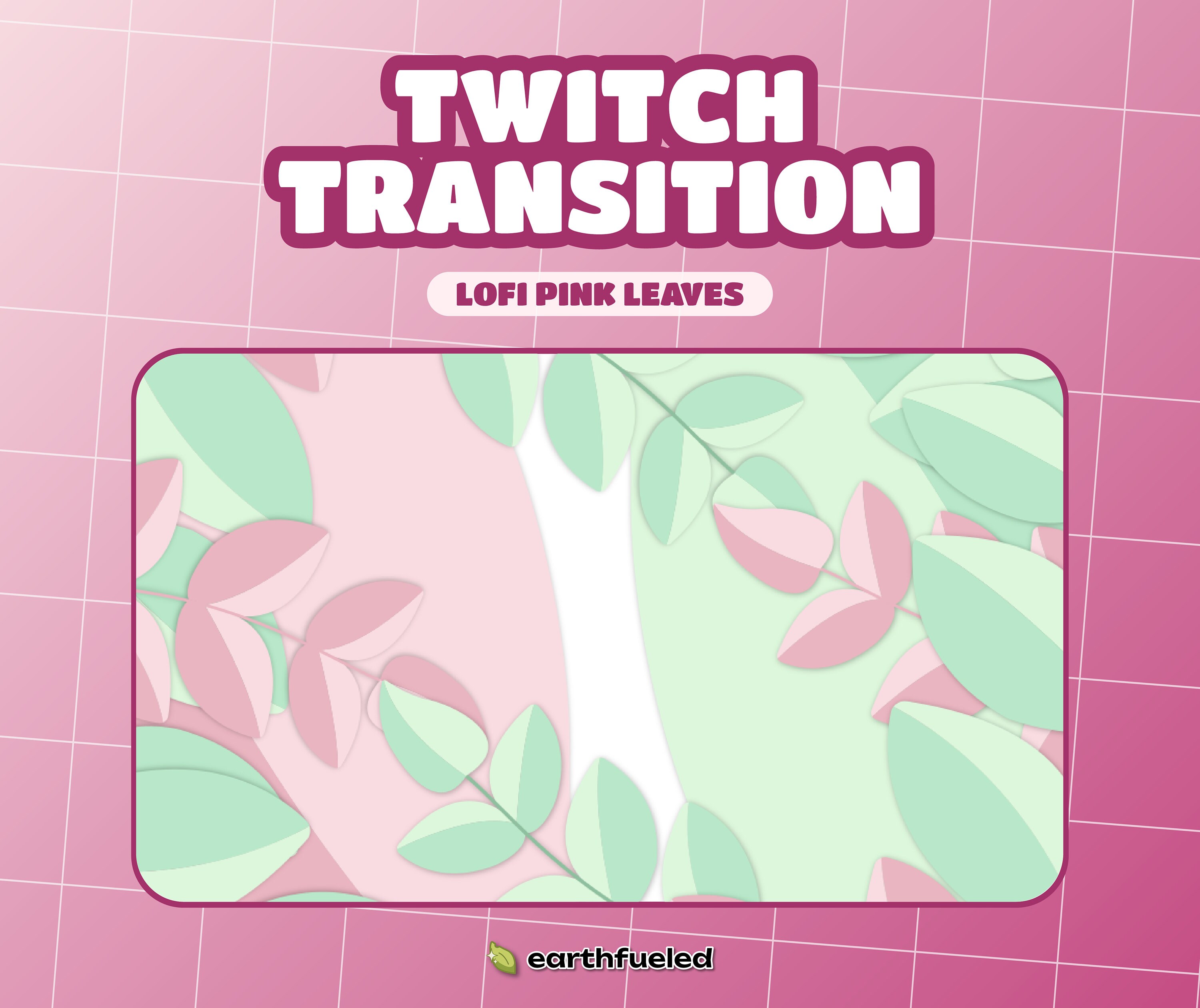 Cute Lofi Pink Leaves Transition Animated Stream Transition, Twitch ...