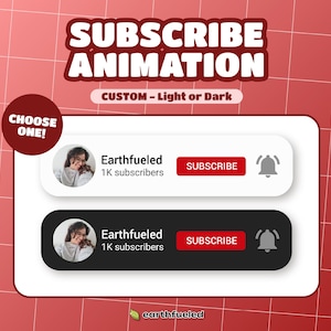 Custom Animated Youtube Subscribe Button | Video Overlay in Dark or ...