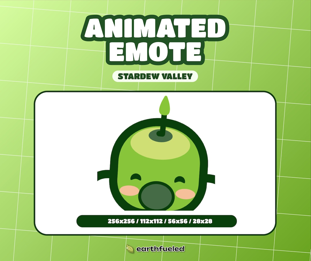 Cute Junimo Animated OPEN MOUTH/POP Emote | Green Stardew Valley Emoji ...