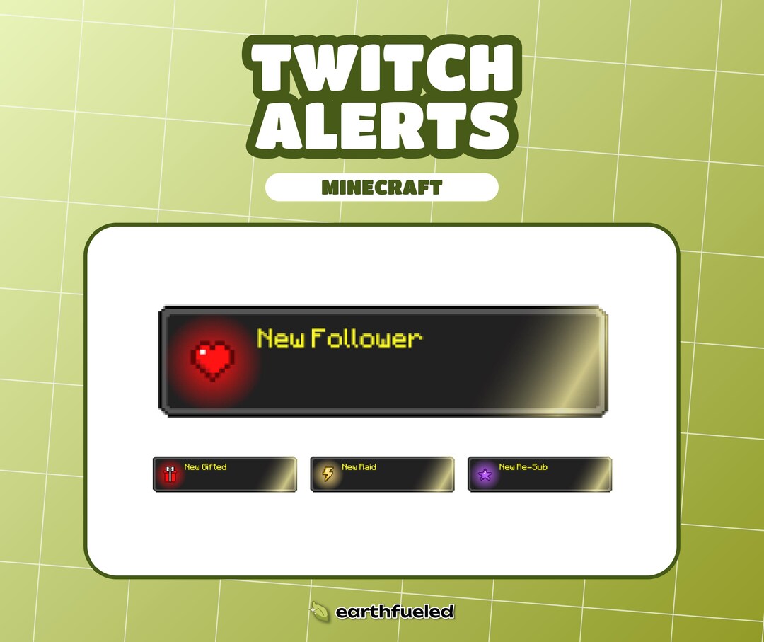 ANIMATED Minecraft Twitch Stream Alerts | Streamlabs and Streamelements ...