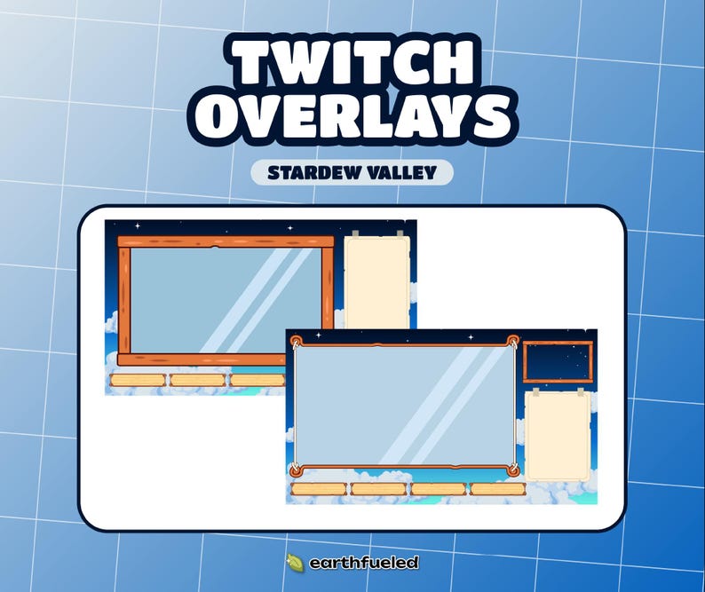Stardew Valley FULL STREAM PACKAGE (customizable) | Cute Wood, Cloudy ...