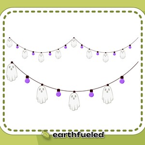 Animated Halloween Ghost and Pumpkin String Light Overlay, Spooky ...