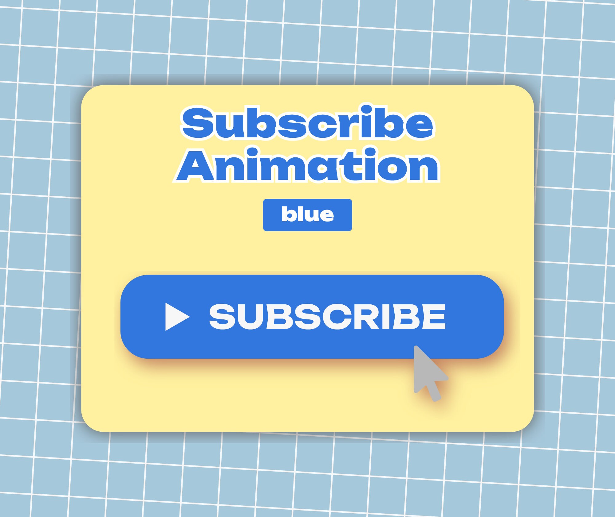 Blue Youtube Animated Subscribe Button Animation Subscribe - Etsy
