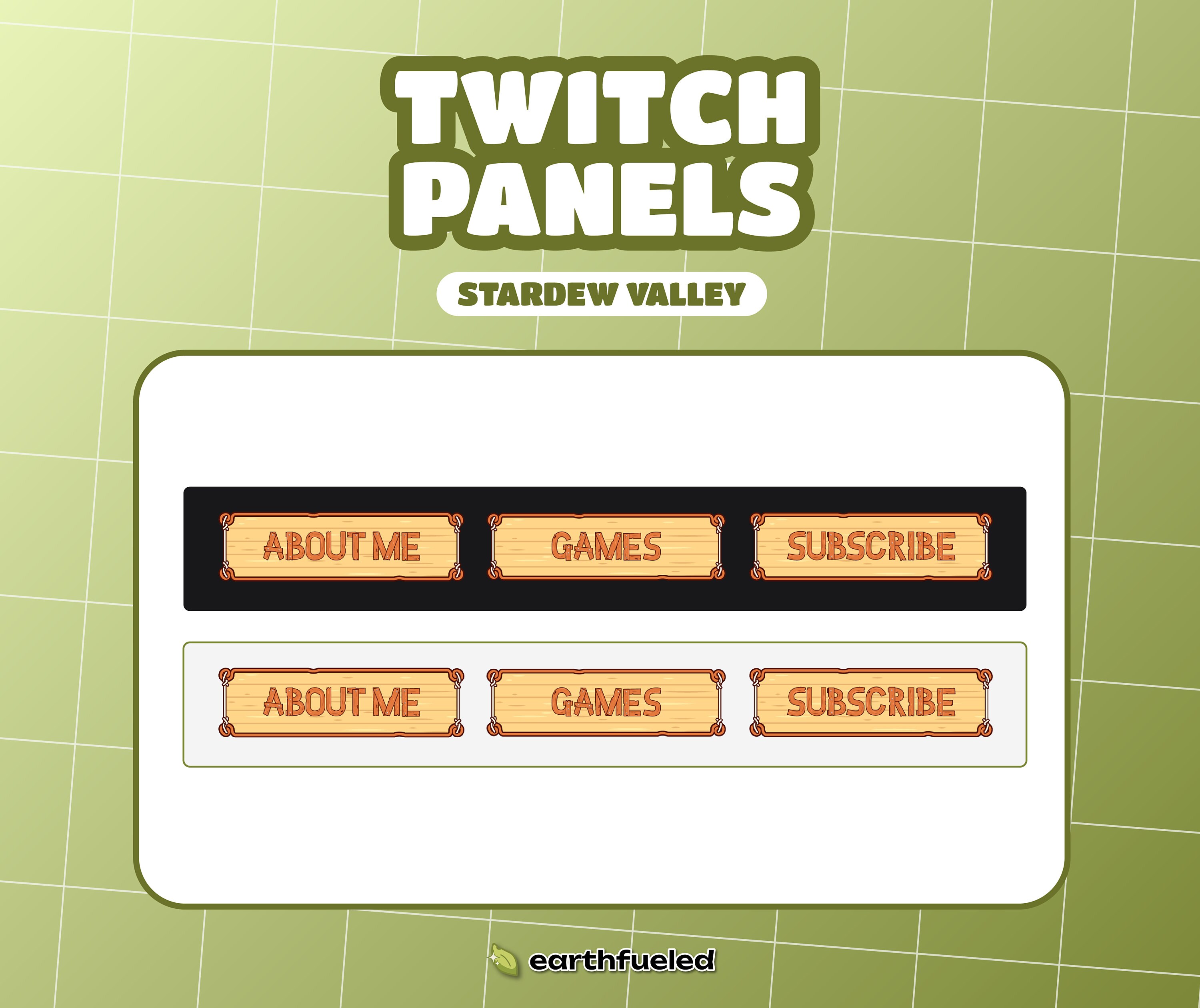 29 Stardew Valley Twitch Panels for Twitch | Cozy Wooden Boho Info ...