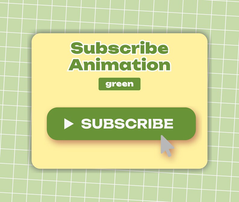 Green Youtube Animated Subscribe Button Animation Subscribe - Etsy