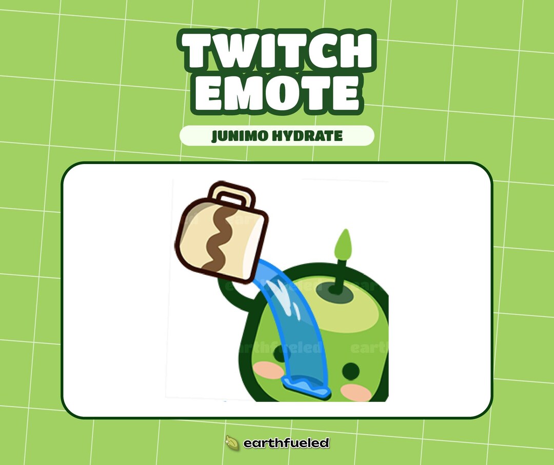 Cute Junimo HYDRATE EMOTE | Green Stardew Valley Emoji for Twitch ...