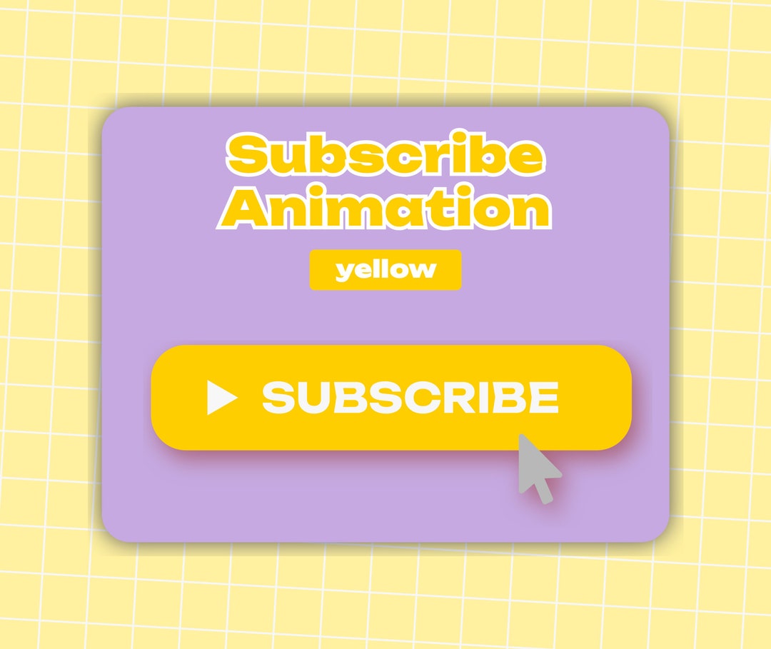 Yellow Youtube Animated Subscribe Button Animation Subscribe - Etsy