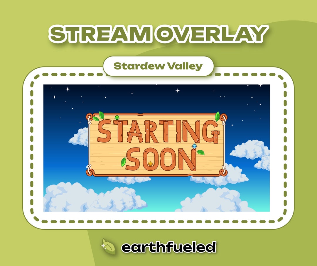 Animated Stardew Valley Twitch/kick Stream Overlays and Scenes Stream Starting, Be Right Back ...