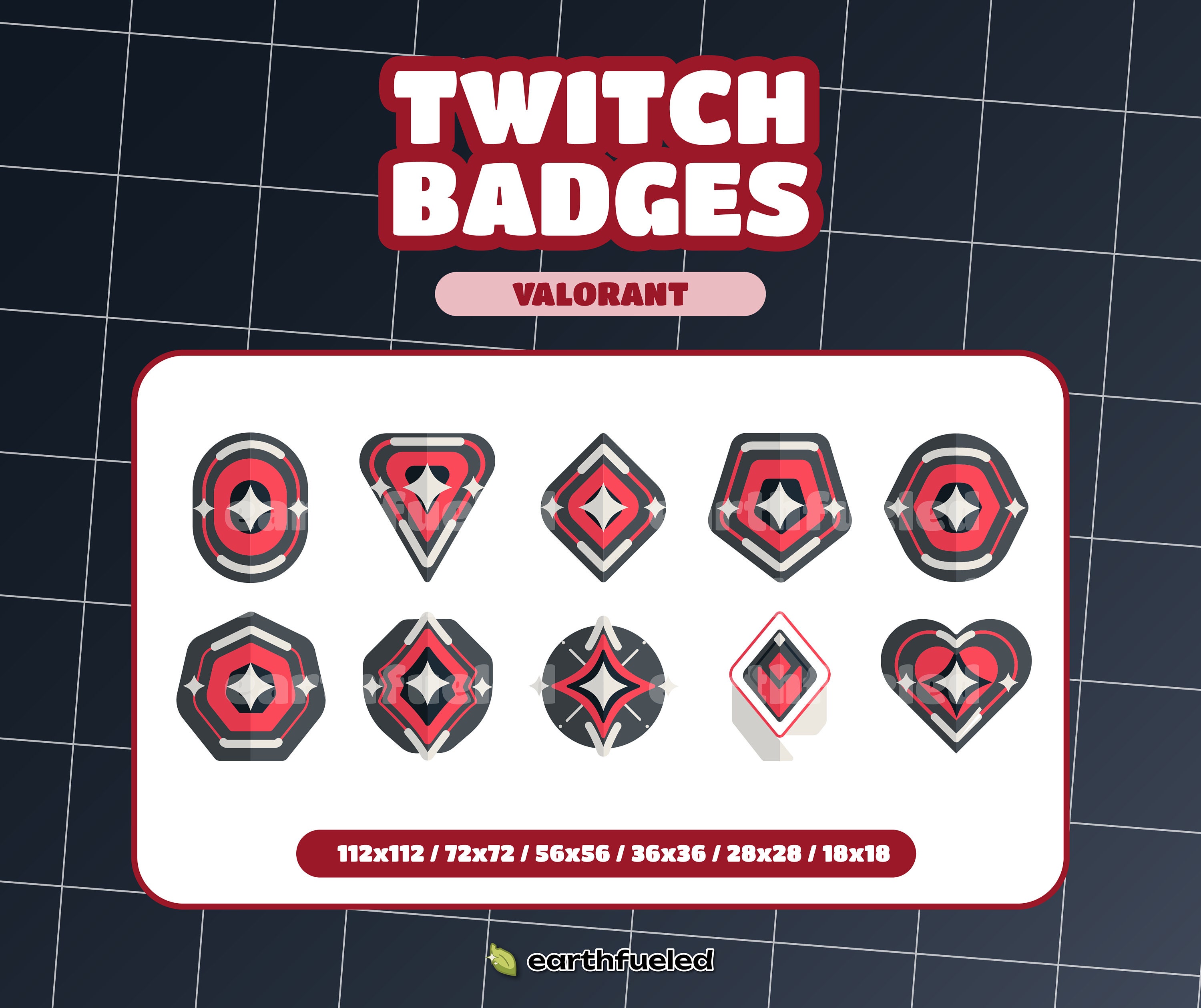 10 Valorant Ranked Bit/sub Badges for Streamers | Twitch, Youtube ...