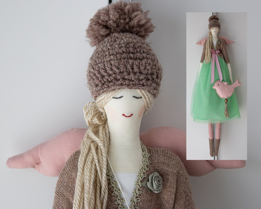Handmade Stuffed Doll With Angel Wings. Unique Home and - Etsy