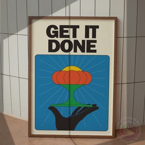 Retro Get It Done Art Print Trendy Wall Art Colorful Posters Modern ...