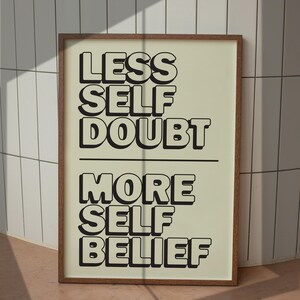 Less is More Motivational Poster, Creative Quote, Cream Wall Art ...
