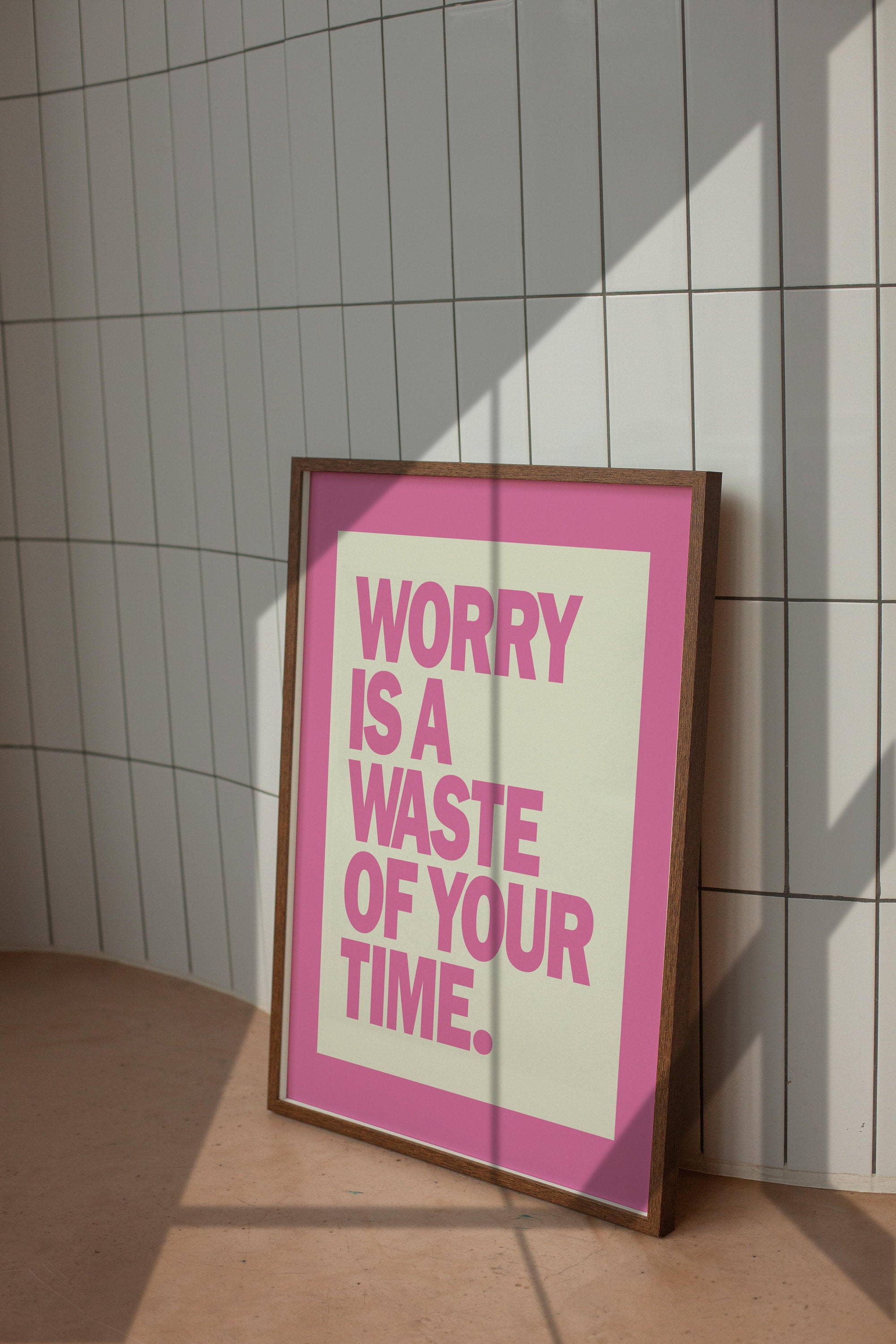 Retro Pink Wall Art, Retro Wall Decor, Pink Typography, Trendy Retro ...