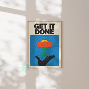 Retro Office Wall Art Print Trendy Wall Art Graphic Poster Colorful ...