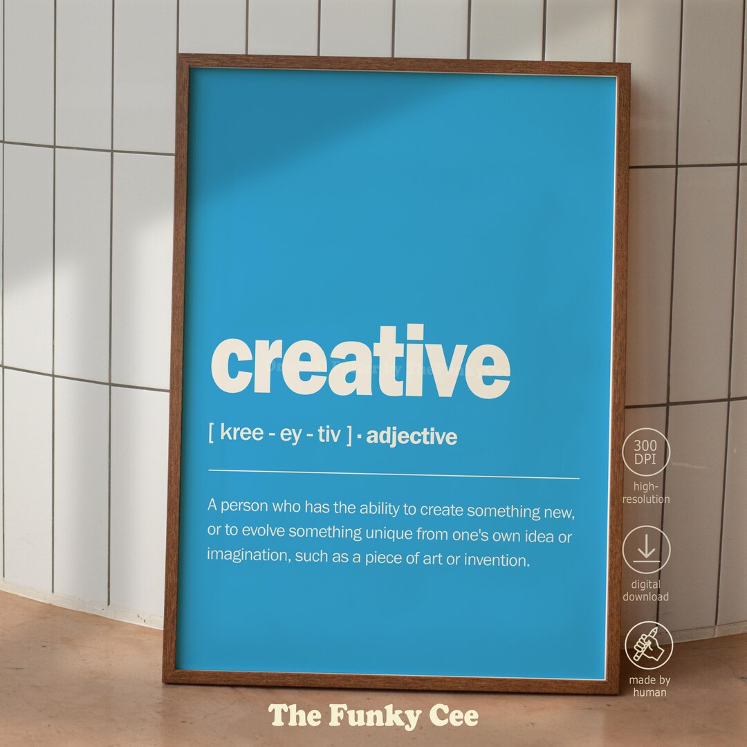 Creative Definition Wall Art: Blue Poster, Trendy Office Prints ...