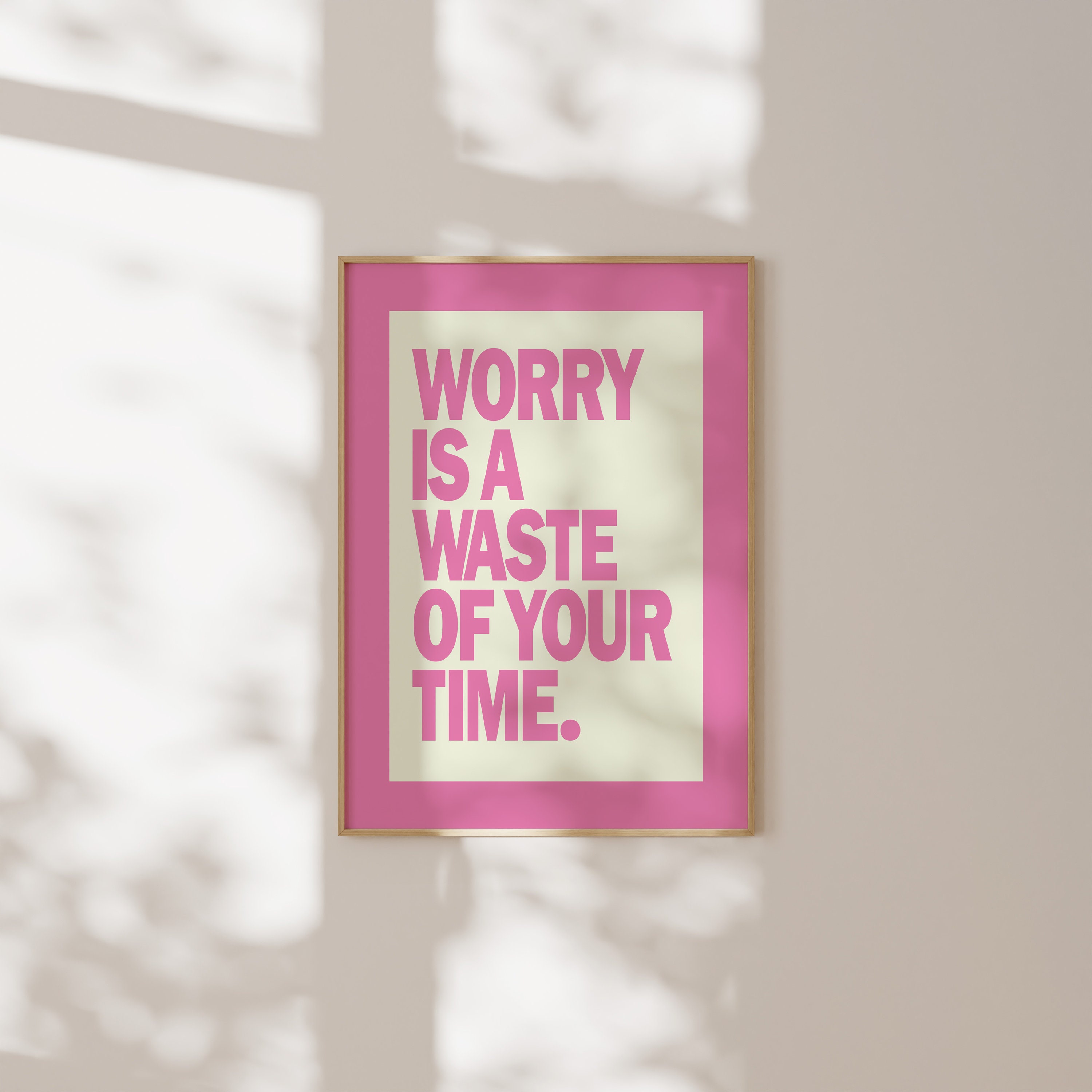 Retro Pink Wall Art, Retro Wall Decor, Pink Typography, Trendy Retro ...