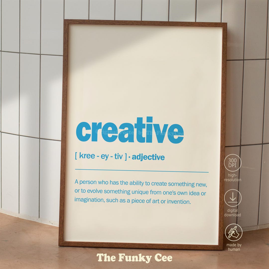 Creative Definition Wall Art Blue Poster Trendy Wall Print Home Decor ...