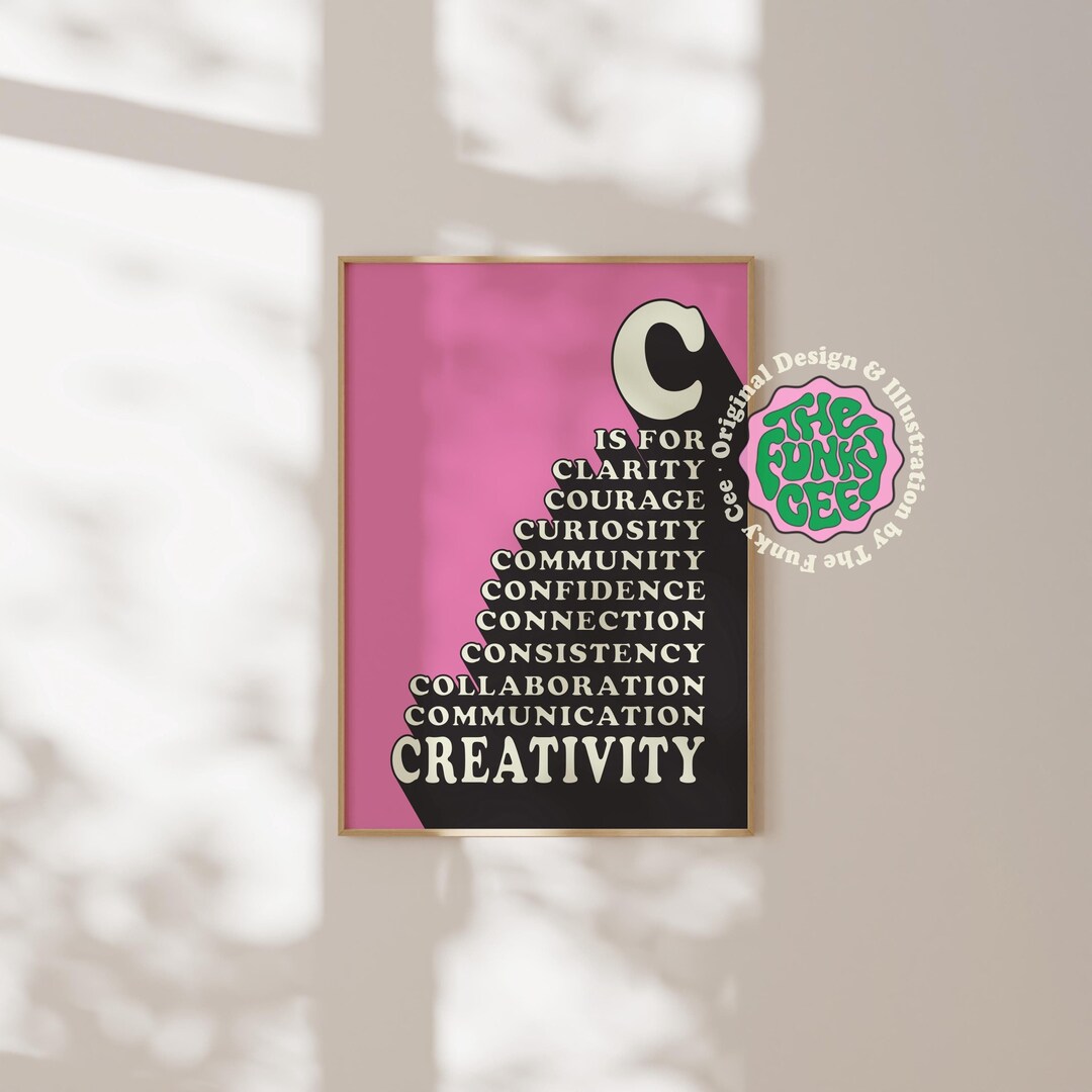 C is for Creativity, Creativity Poster, Creativity Quote, Trendy Retro ...