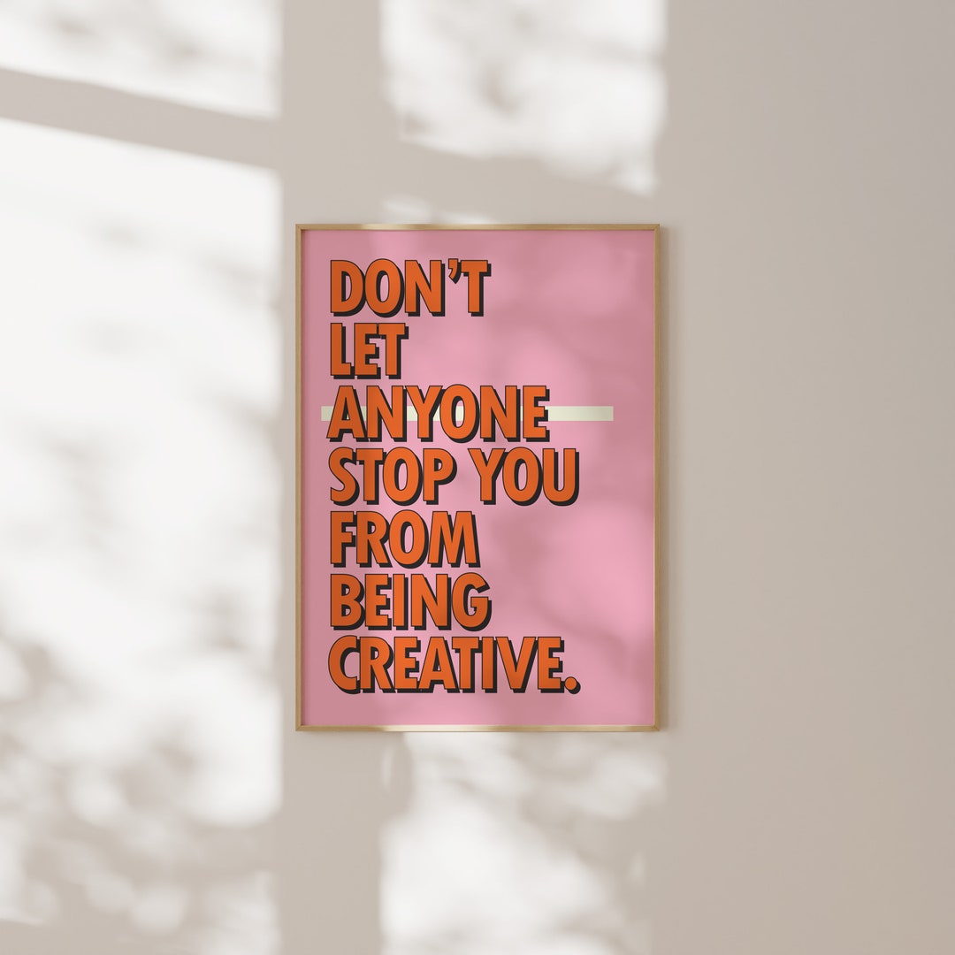 Creative Wall Art Typography Poster Pink Wall Print Trendy Posters ...