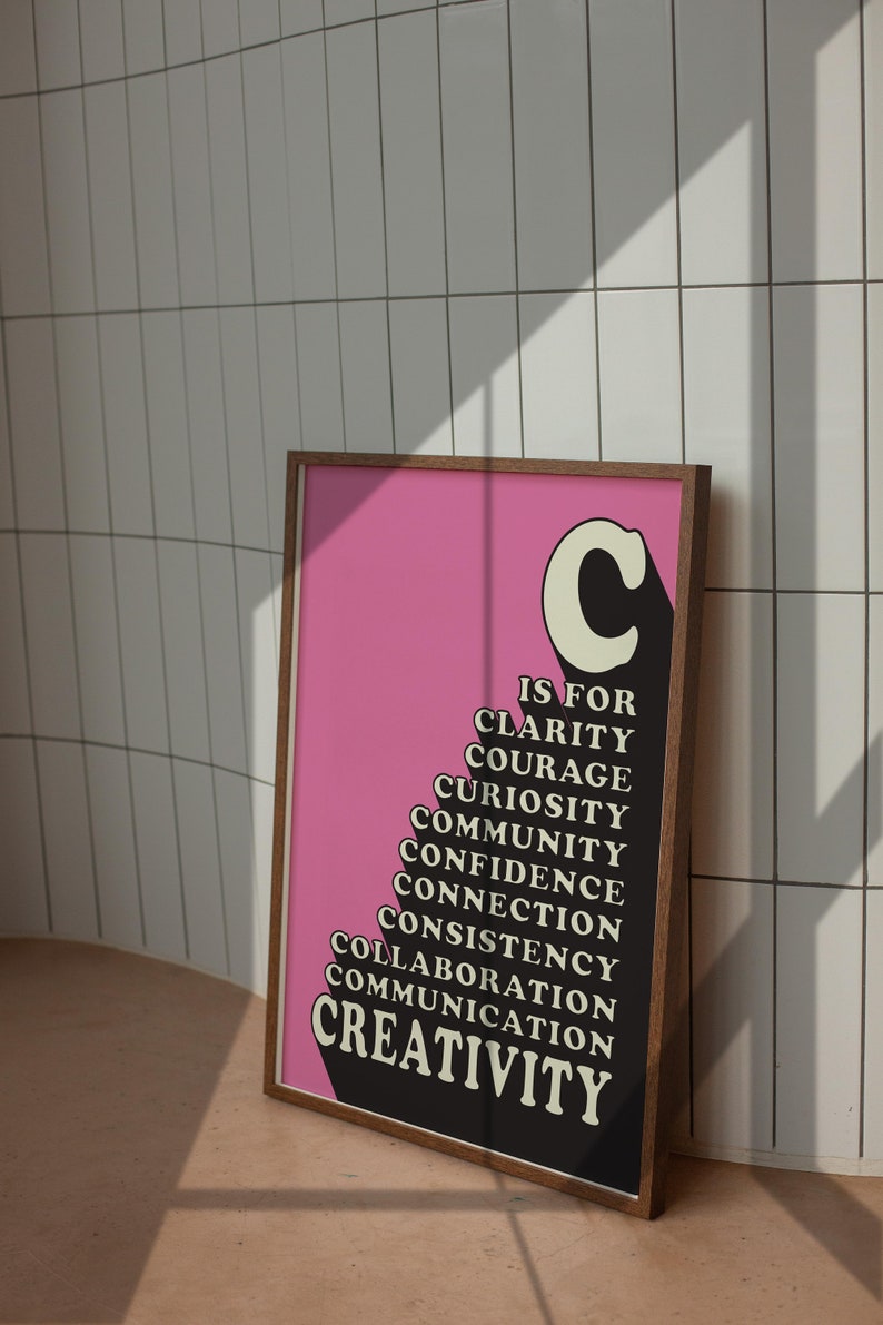 C is for Creativity, Creativity Poster, Creativity Quote, Trendy Retro ...