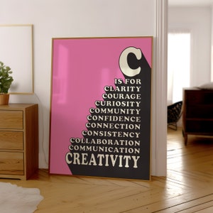 C is for Creativity, Creativity Poster, Creativity Quote, Trendy Retro ...