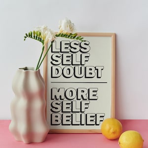 Less is More Motivational Poster, Creative Quote, Cream Wall Art ...
