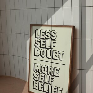 Less is More Motivational Poster, Creative Quote, Cream Wall Art ...