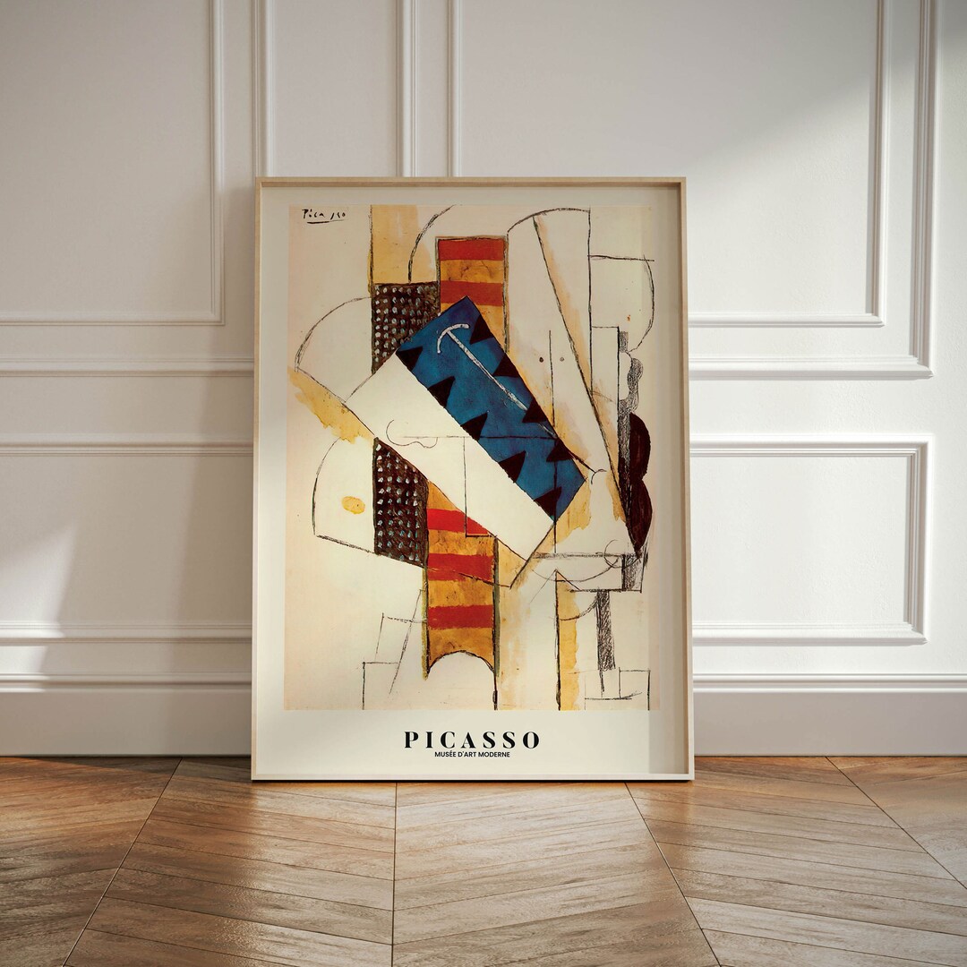 Pablo Picasso Exhibition Poster, Famous Gallery Wall Art Print, Painting Art Print Beige Wall ...