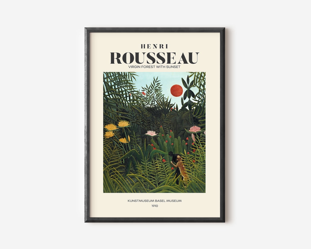 Henri Rousseau Exhibition Poster, Famous Gallery Wall Art Print, Green ...