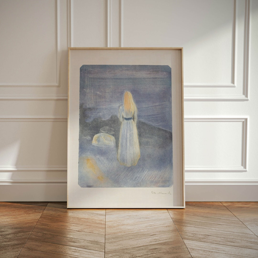 Edvard Munch Exhibition Wall Art Poster Print, Green Abstract Vintage ...