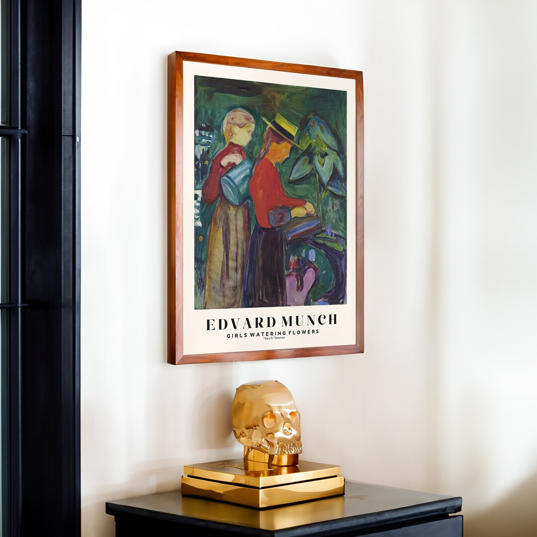 Edvard Munch Exhibition Wall Art Poster Print, Green Abstract Vintage ...
