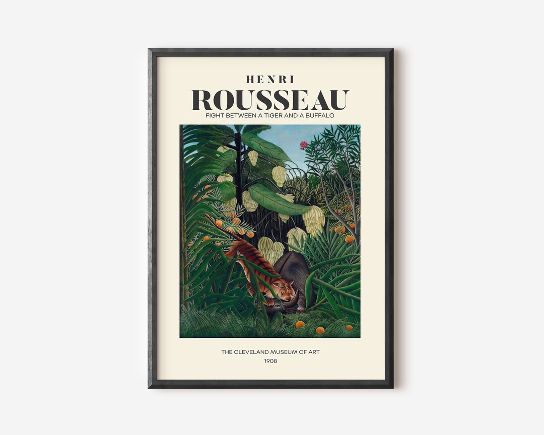 Henri Rousseau Exhibition Poster, Famous Gallery Wall Art Print, Green ...