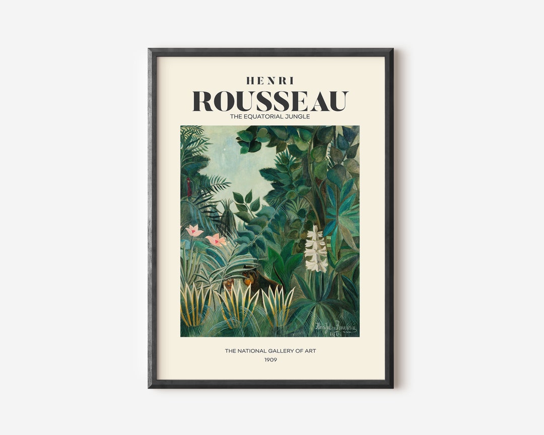 Henri Rousseau Exhibition Poster, Famous Gallery Wall Art Print, Green ...
