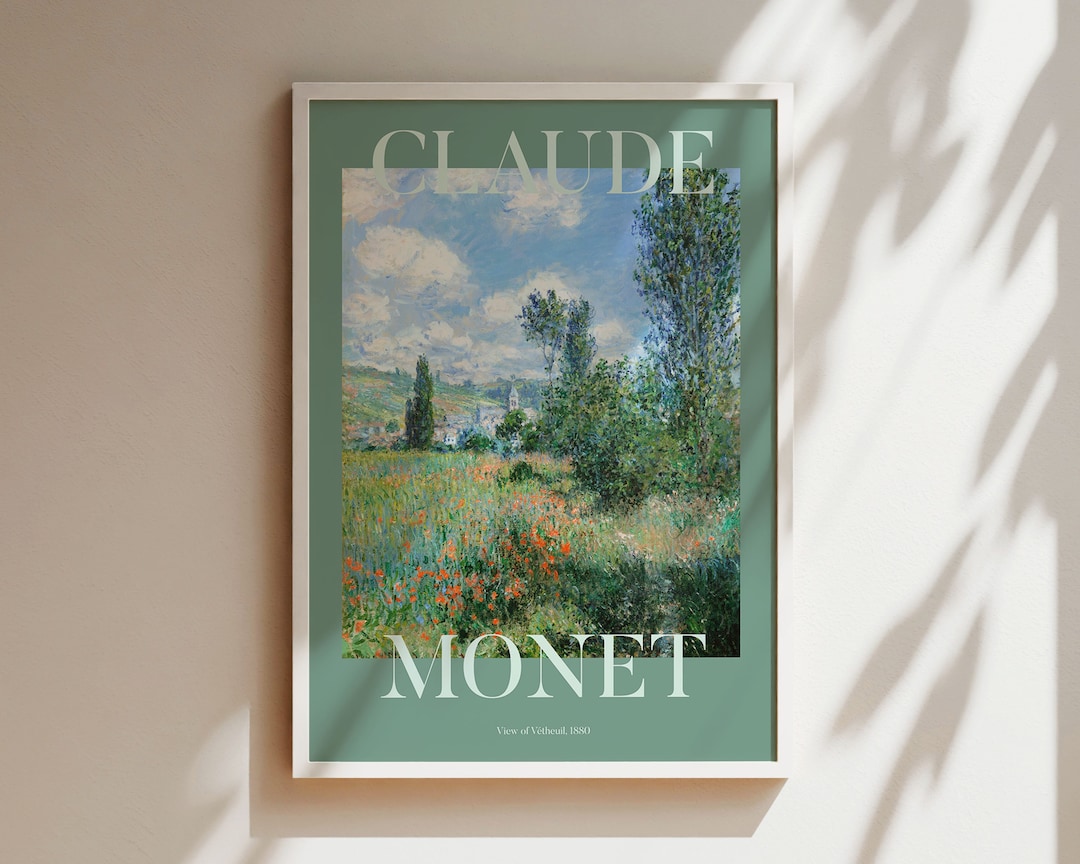 Claude Monet Landscape Print, Blue and Green Wall Art Poster, Colourful ...