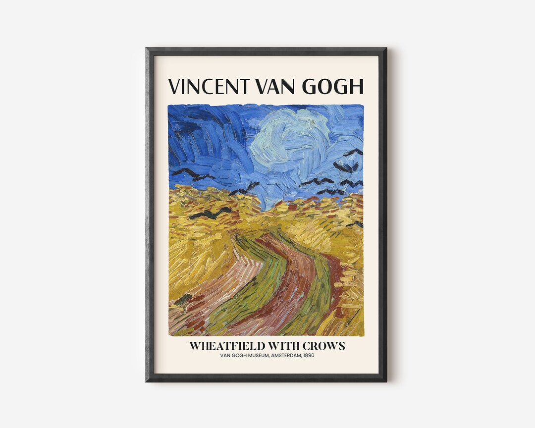 Van Gogh Exhibition Wall Art Print, Neutral Beige Abstract Vintage ...