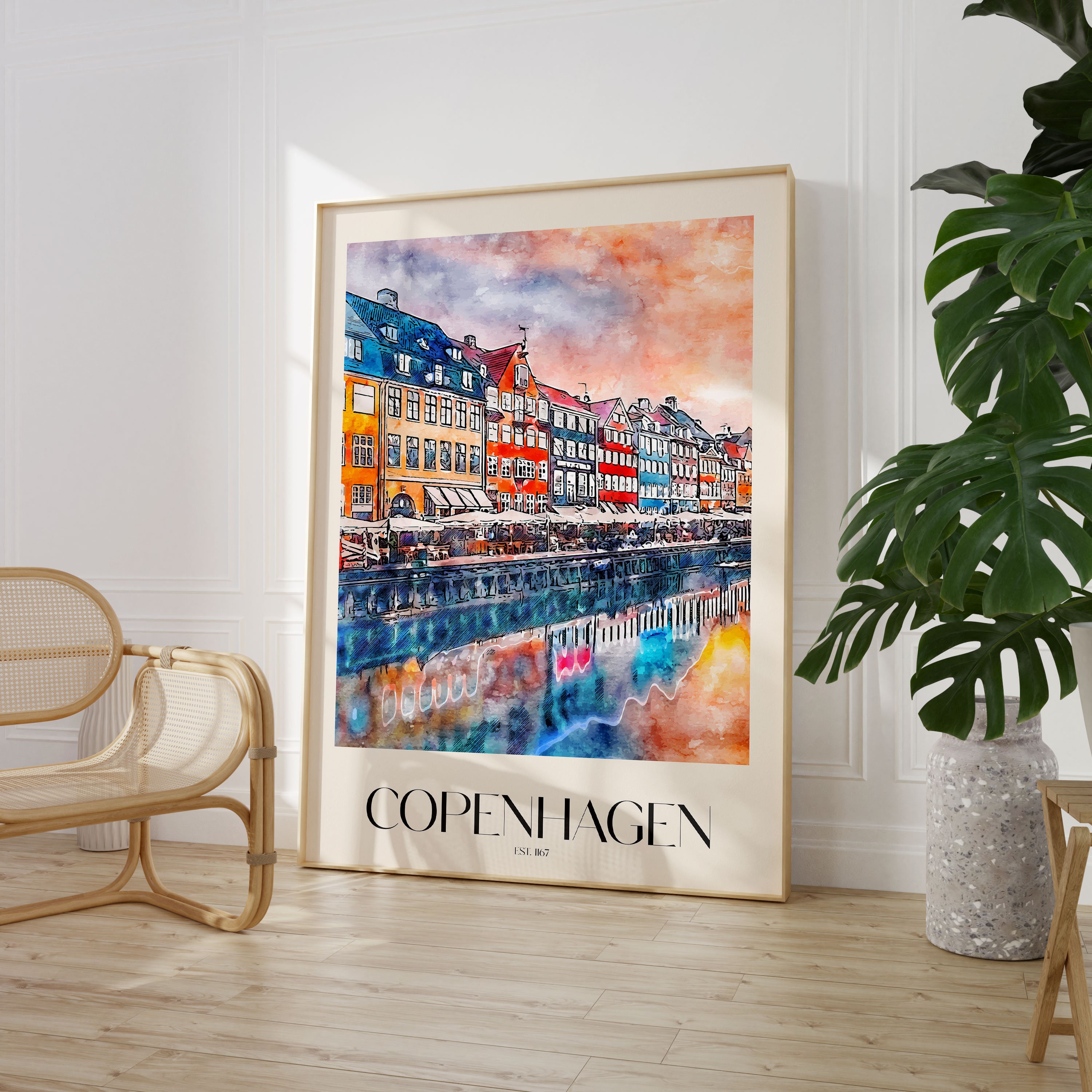 Travel Copenhagen Wall Art Print Trendy Danish Wall Art - Etsy