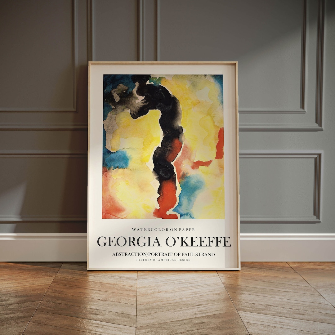Georgia O’keeffe Exhibition Wall Art Print, Famous Artist Watercolour Poster, Contemporary Art ...