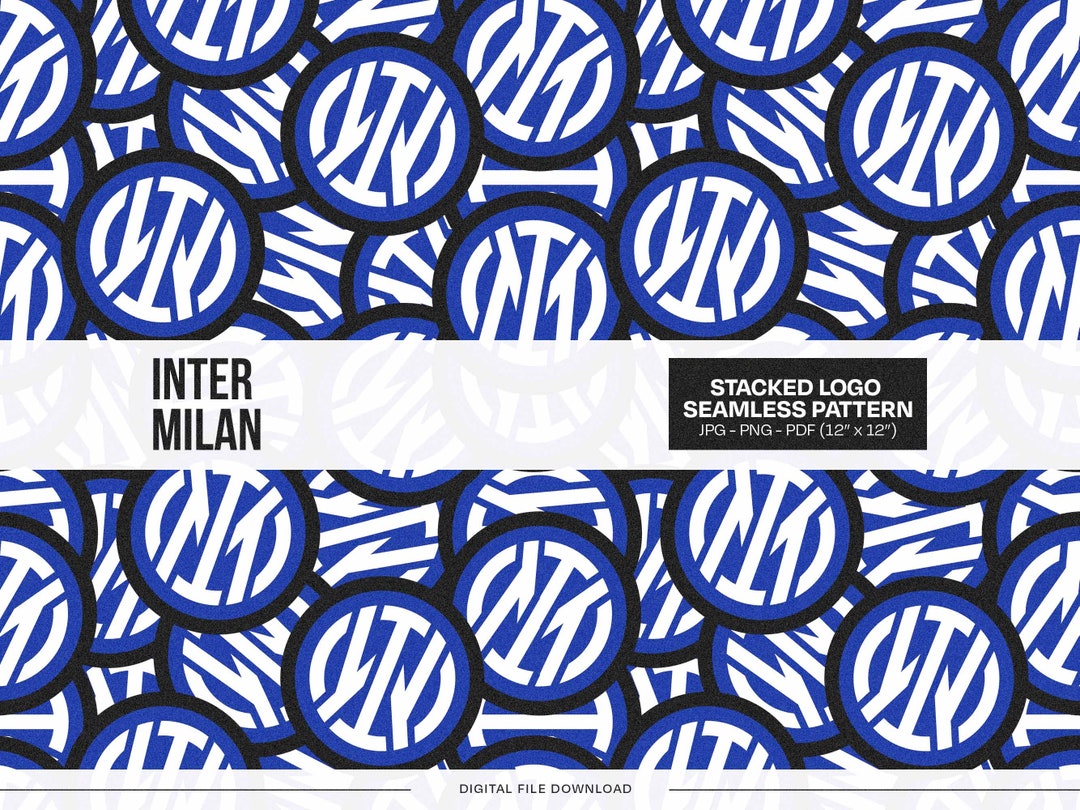 Inter Milan Stacked Logo Pattern Digital Prints Wrapping Paper Pack ...