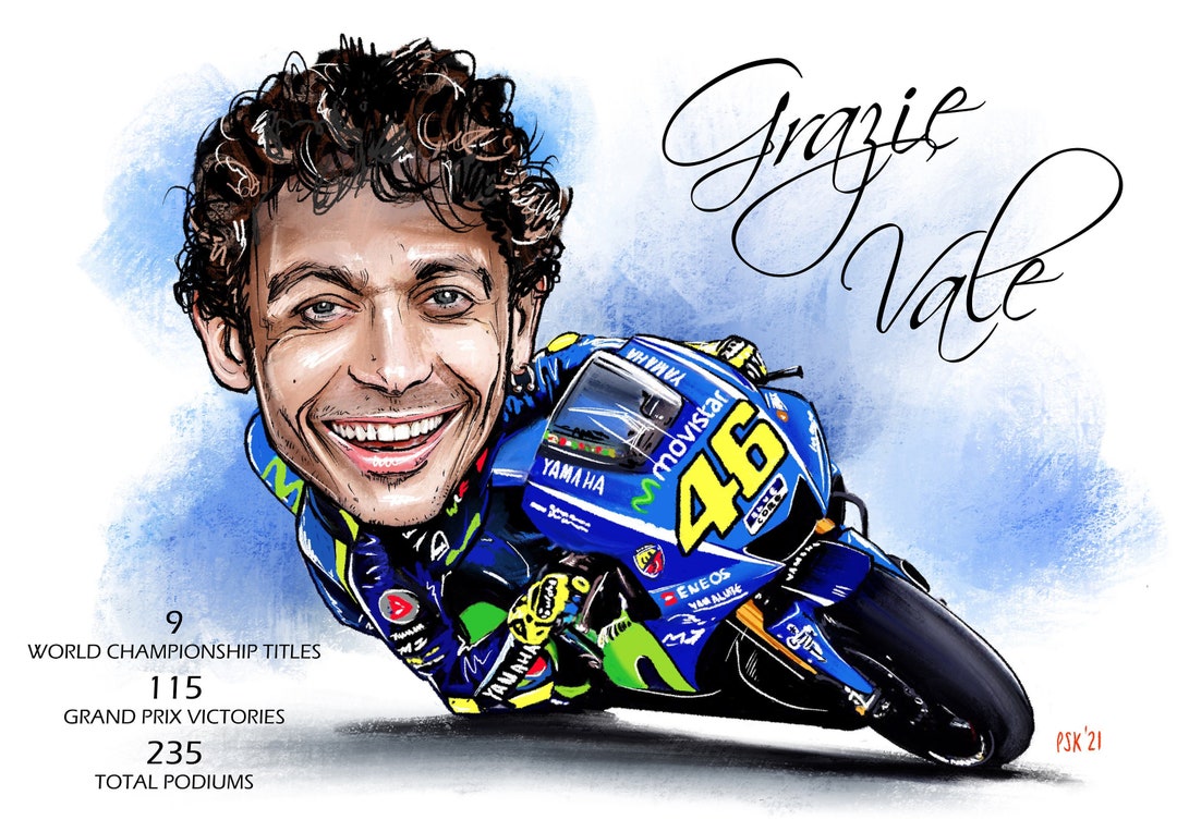 Valentino Rossi - Fun Art Caricature and Farewell to the Motogp Legend ...