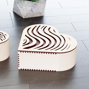 Wooden Heart Box 3 Laser Cut Boxes Gift Wedding Love Box Case Vector ...