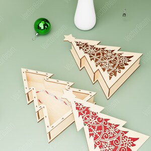 Tree Box Decorative Laser Cutting Wooden Box Ornament Gift Box ...