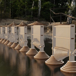 Kinetic Wave Sculpture Laser Automata Laser Cut and Cnc Files Art ...