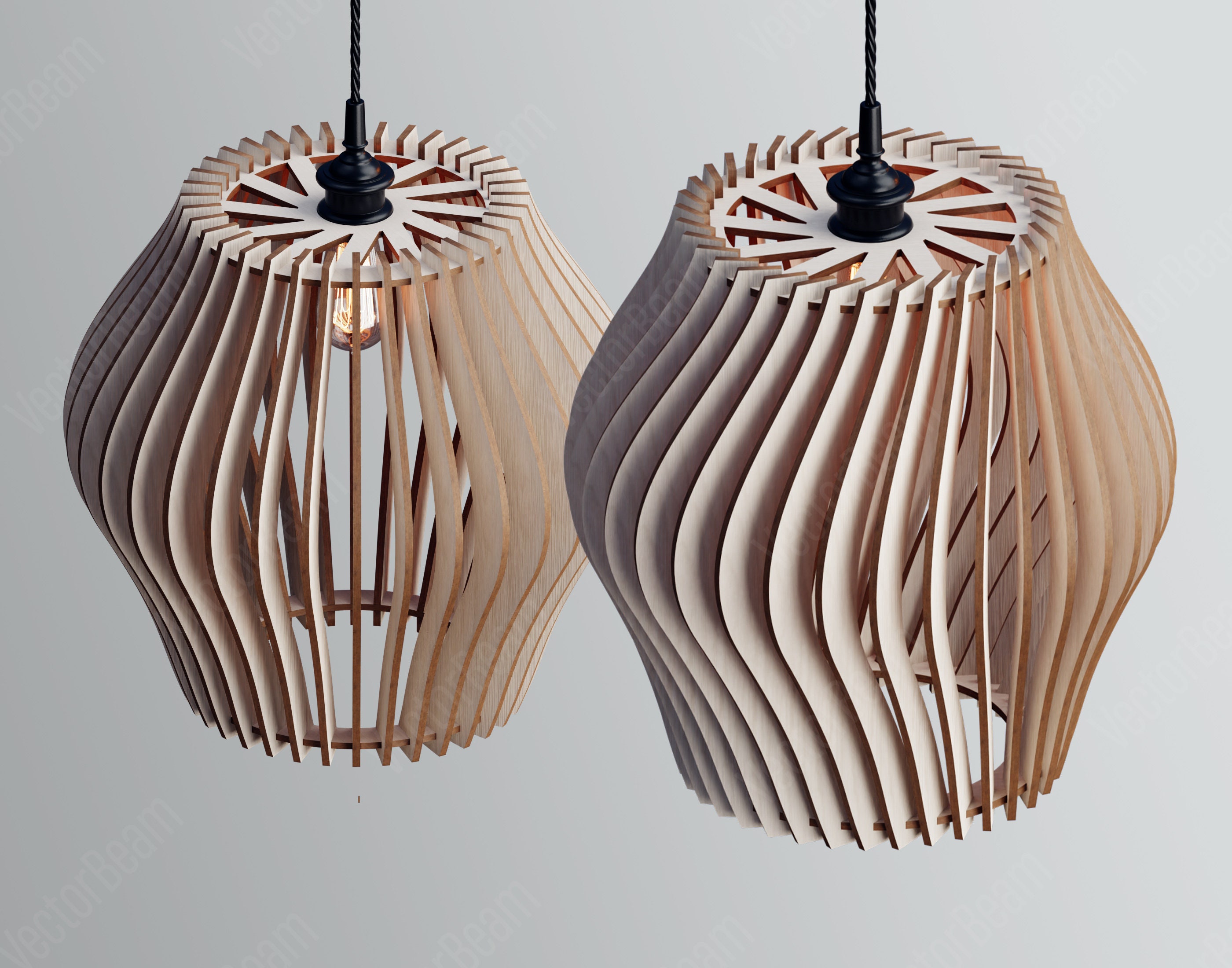 Modern Light Pendants 2 Laser Cut Files Pendant Lights Centerpiece ...