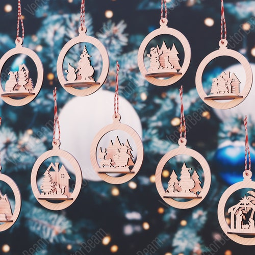 Laser Cut Wooden 3D Christmas Ball Ornament Svg Glowforge - Etsy