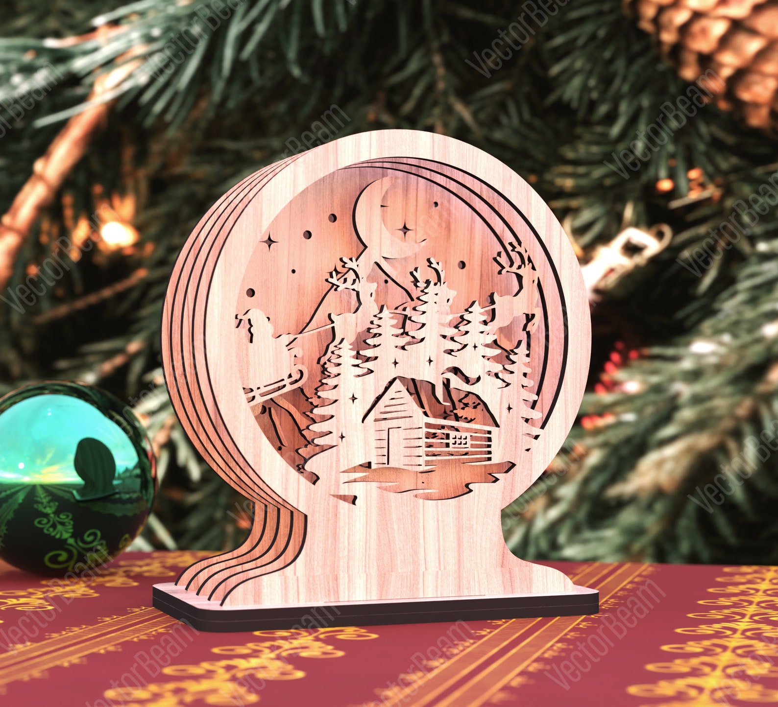 Wood Decorative 3D Christmas Ornament Wooden Decorations - Etsy