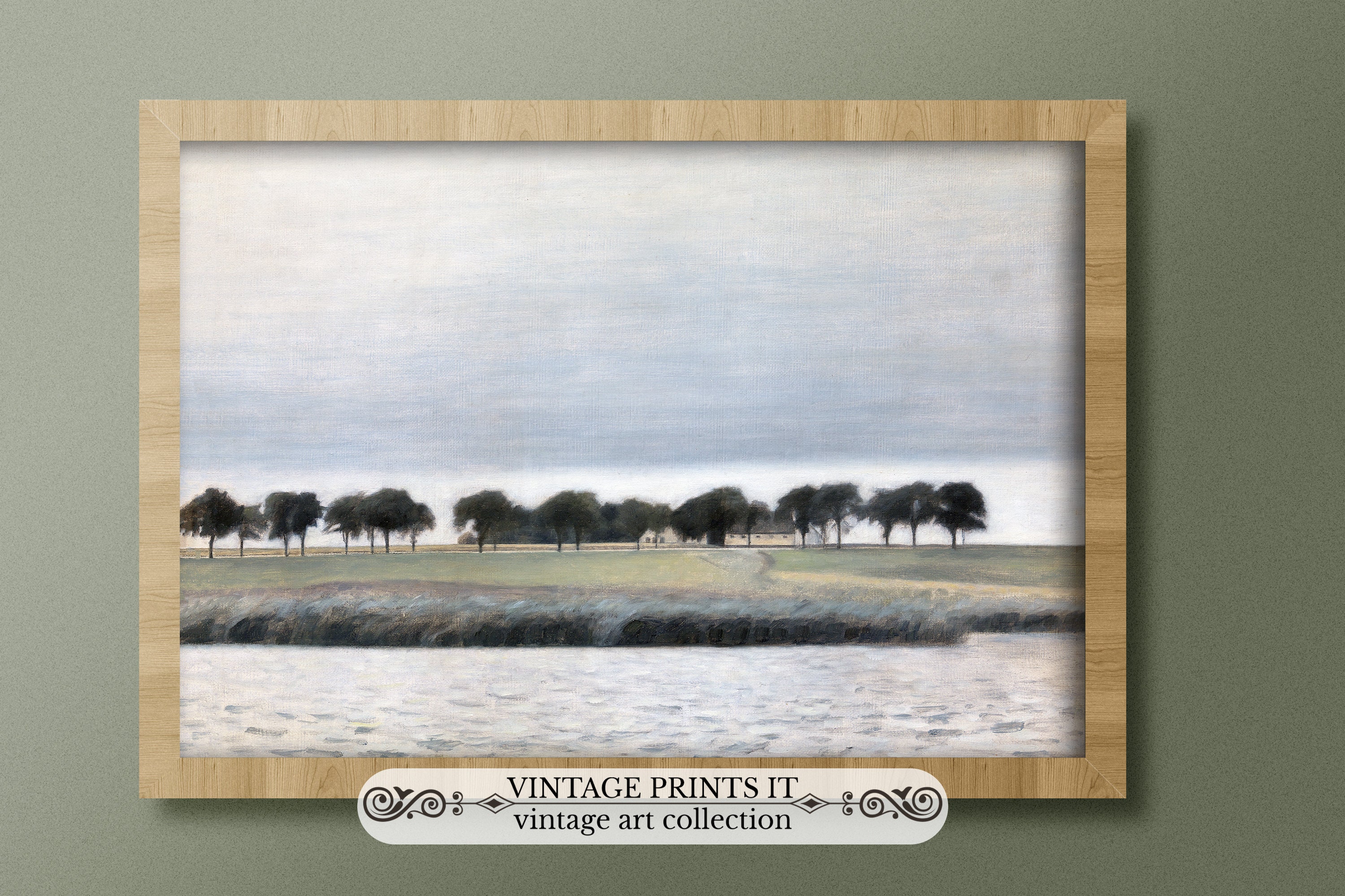 Paintings of Rural Scenery Vintage Minimalism Vintage Prints EN ...