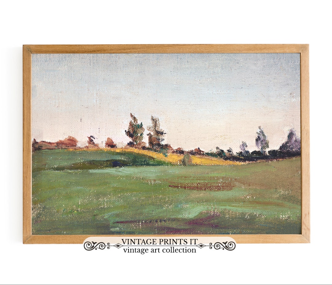 Antique Farmhouse Wall Decor Summer Landscape Art Print - Etsy