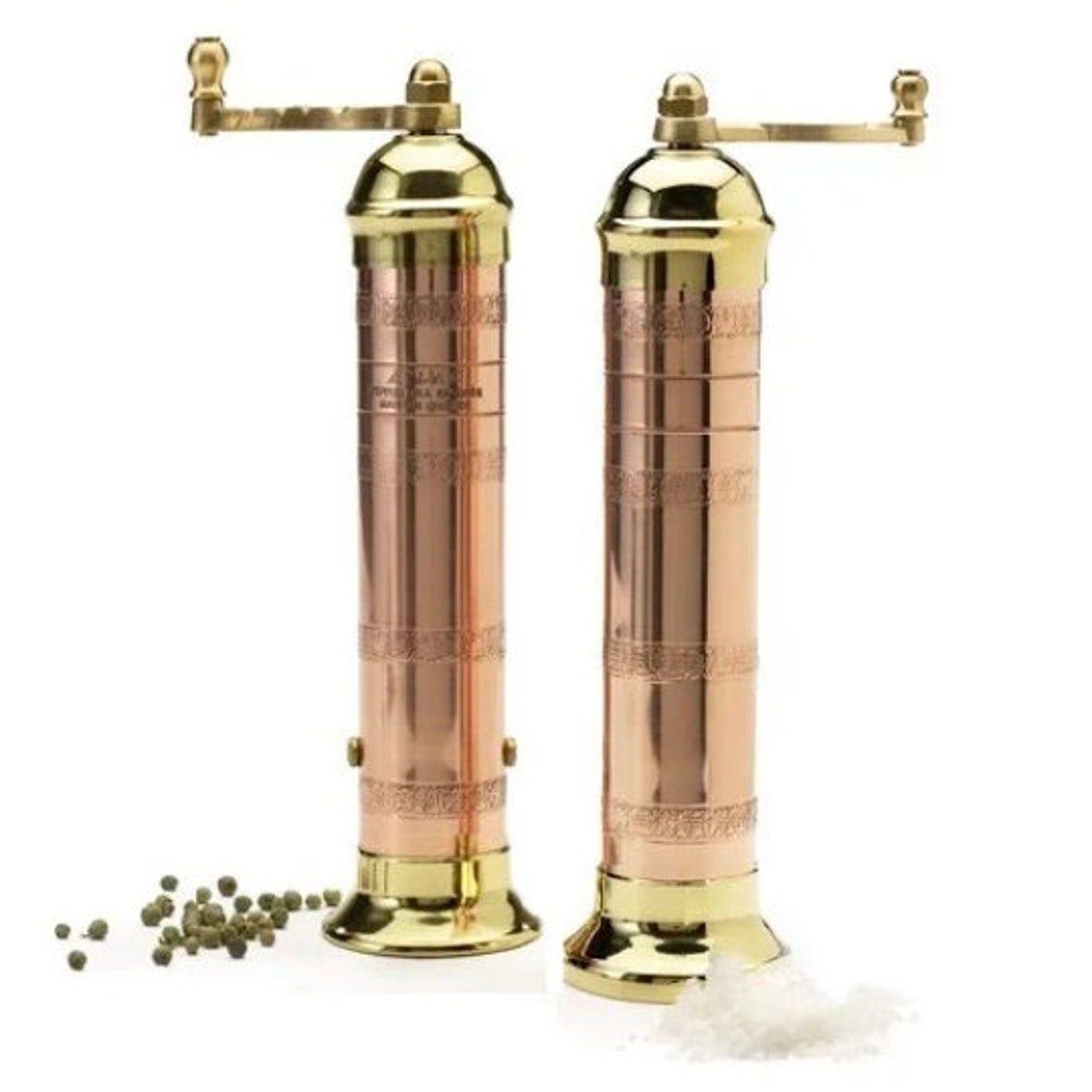 Salt and Pepper Mill Set,brass Copper Salt and Pepper Mills,salt and ...
