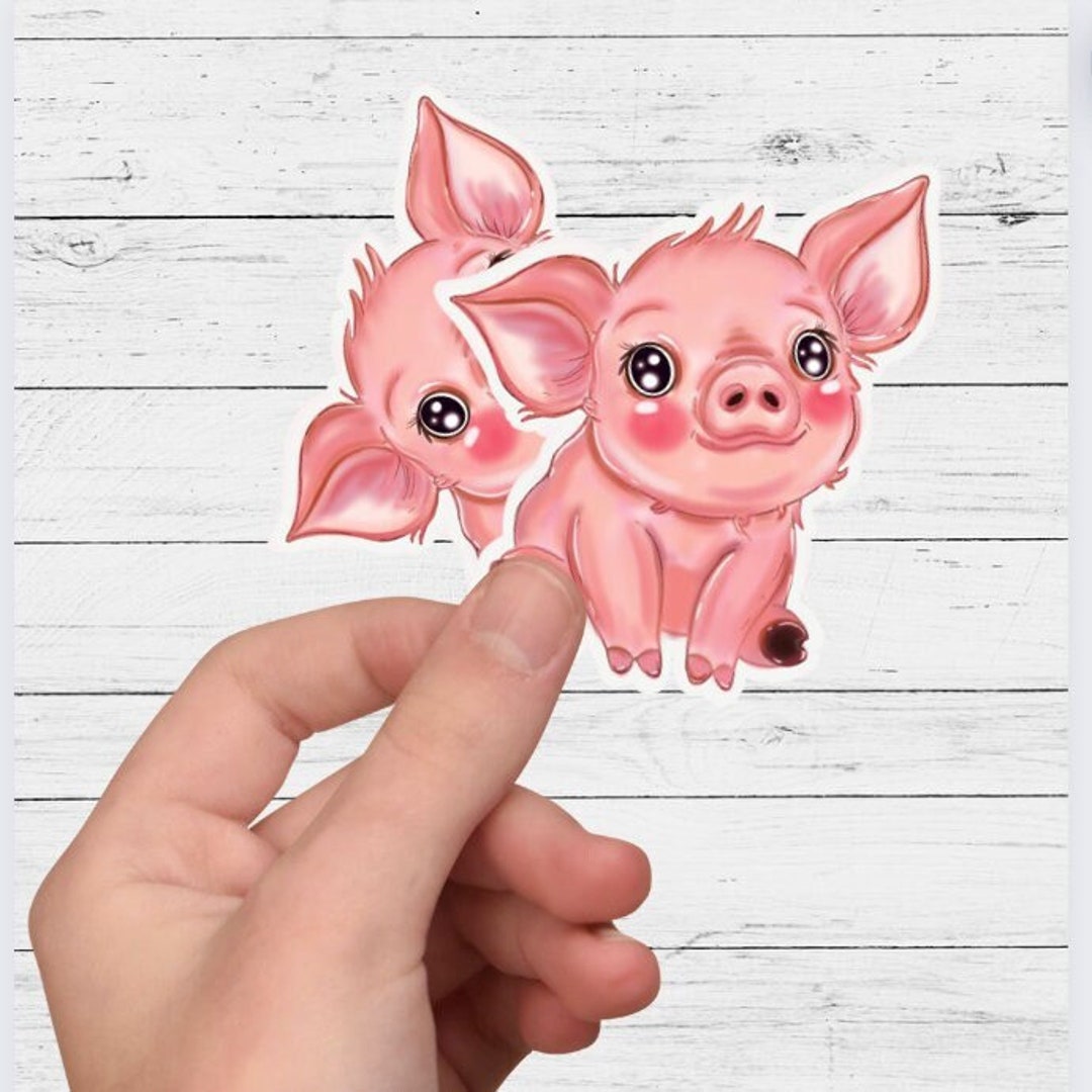 Adorable Little Piglet Cute Kawaii Sticker Laptop Sticker Vinyl Sticker ...